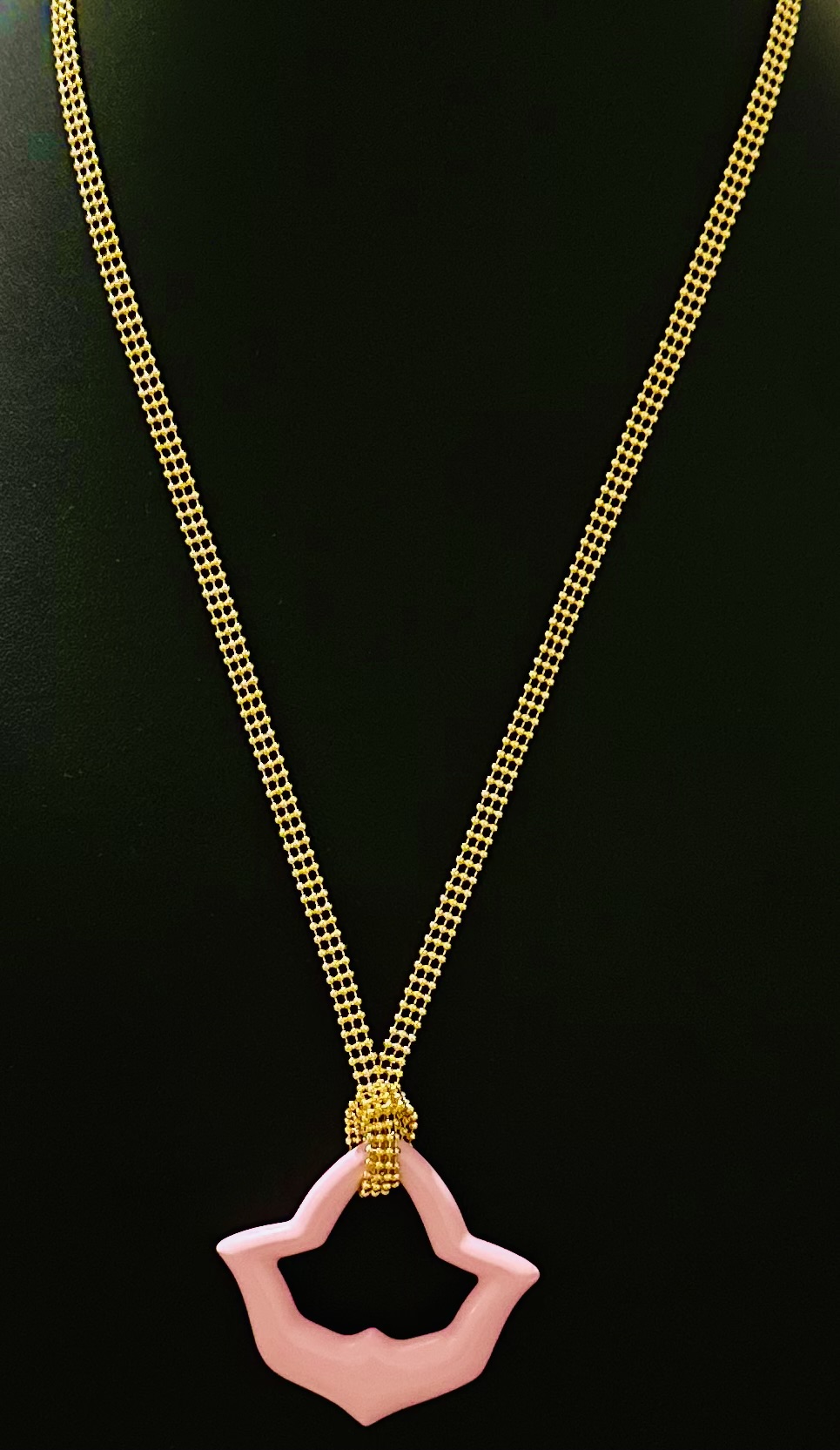 Pink Porcelain Ivy Necklace Gold/Silver Chains - Can You See Me Eyewear